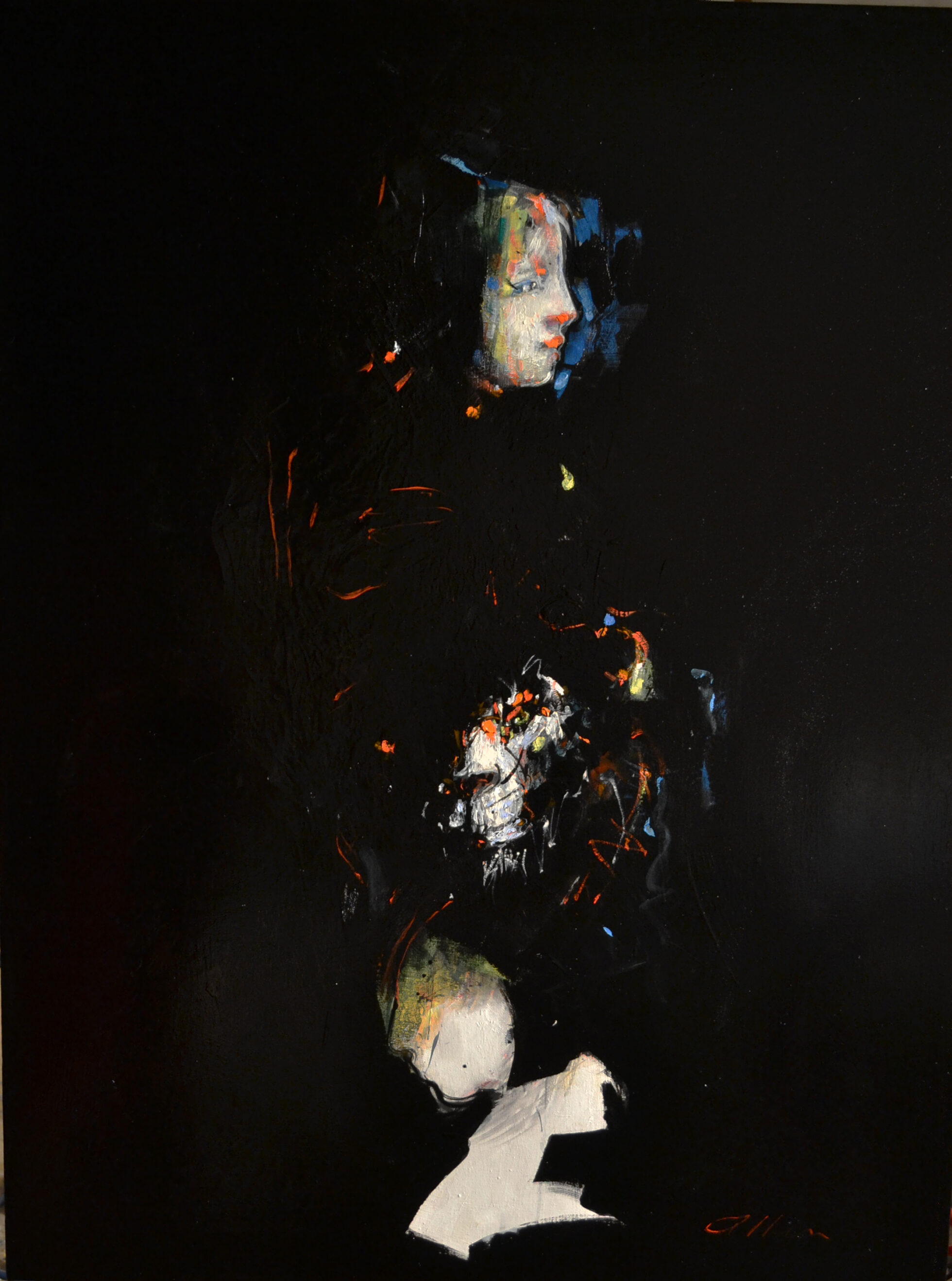 Jere Allen-White Lion Keeper of Lore oil on canvas – Carol Robinson Gallery
